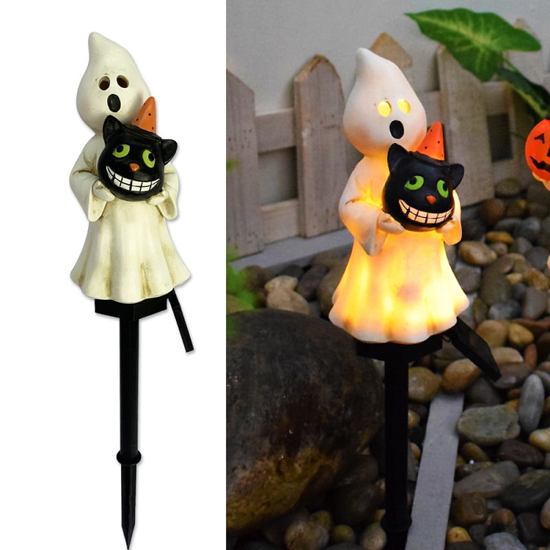 Solar Cat Ghosts Stake Light Waterproof Outdoor Halloween Ghost Pathway ...