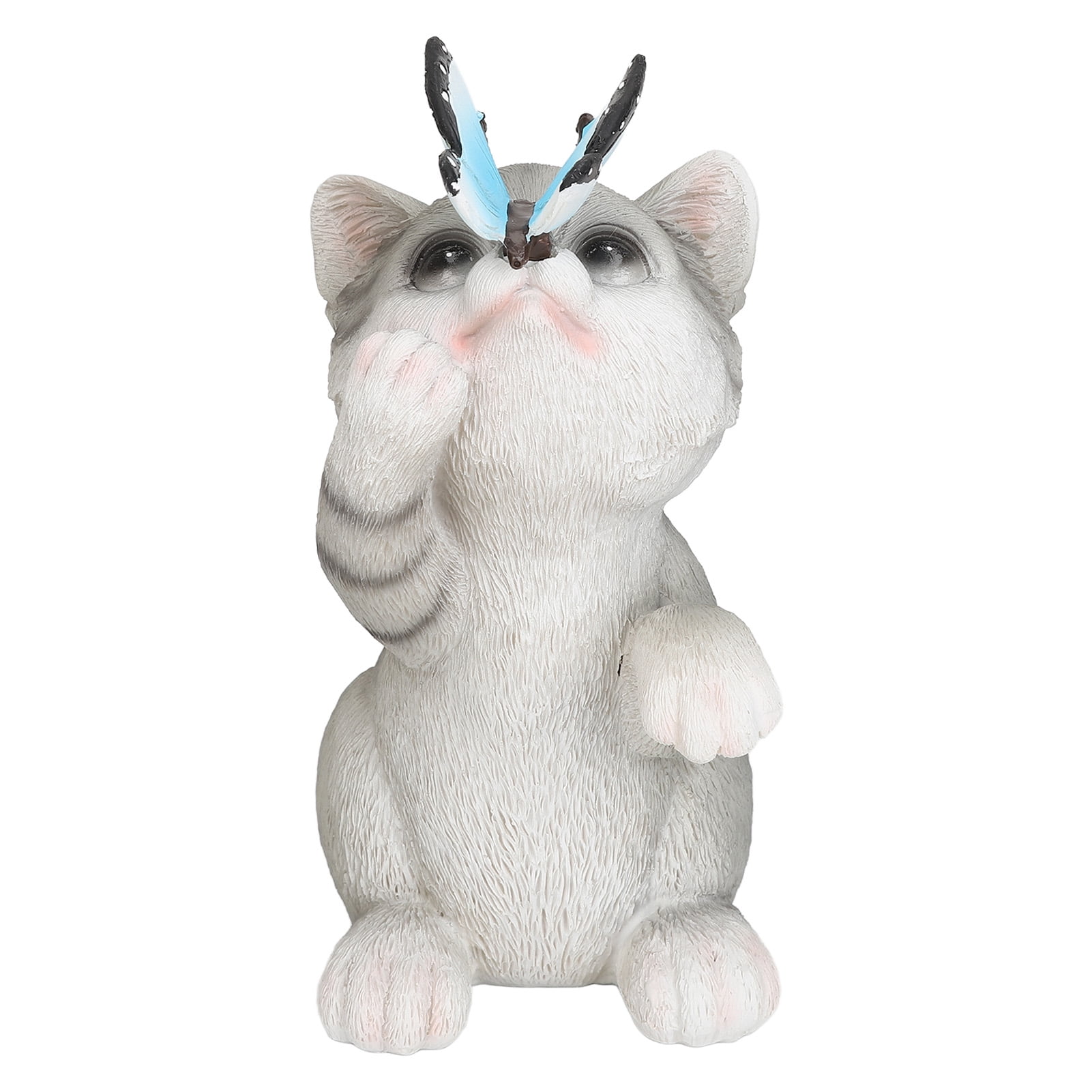 Solar Cat Yard Decor Light Cat Garden Sculpture Resin Cat Outdoor ...