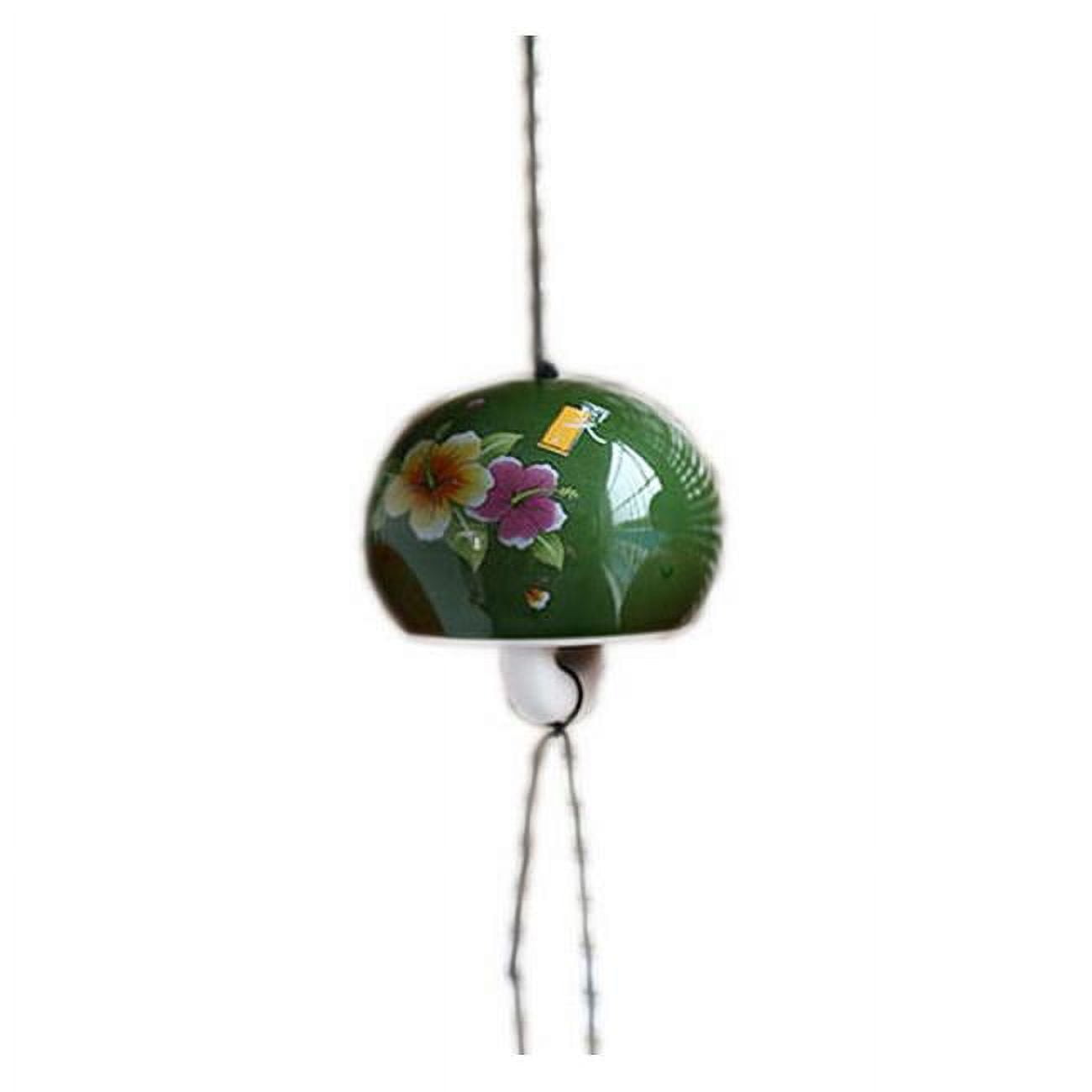 Solar Ceramic Wind Bell Cherry Blossom Garden Chime, Dark Green ...