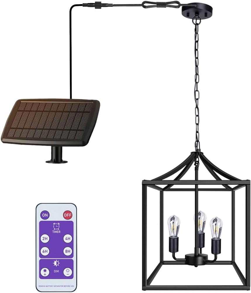Solar Chandelier Outdoor Gazebo Lights Waterproof Pendant Hanging Light ...
