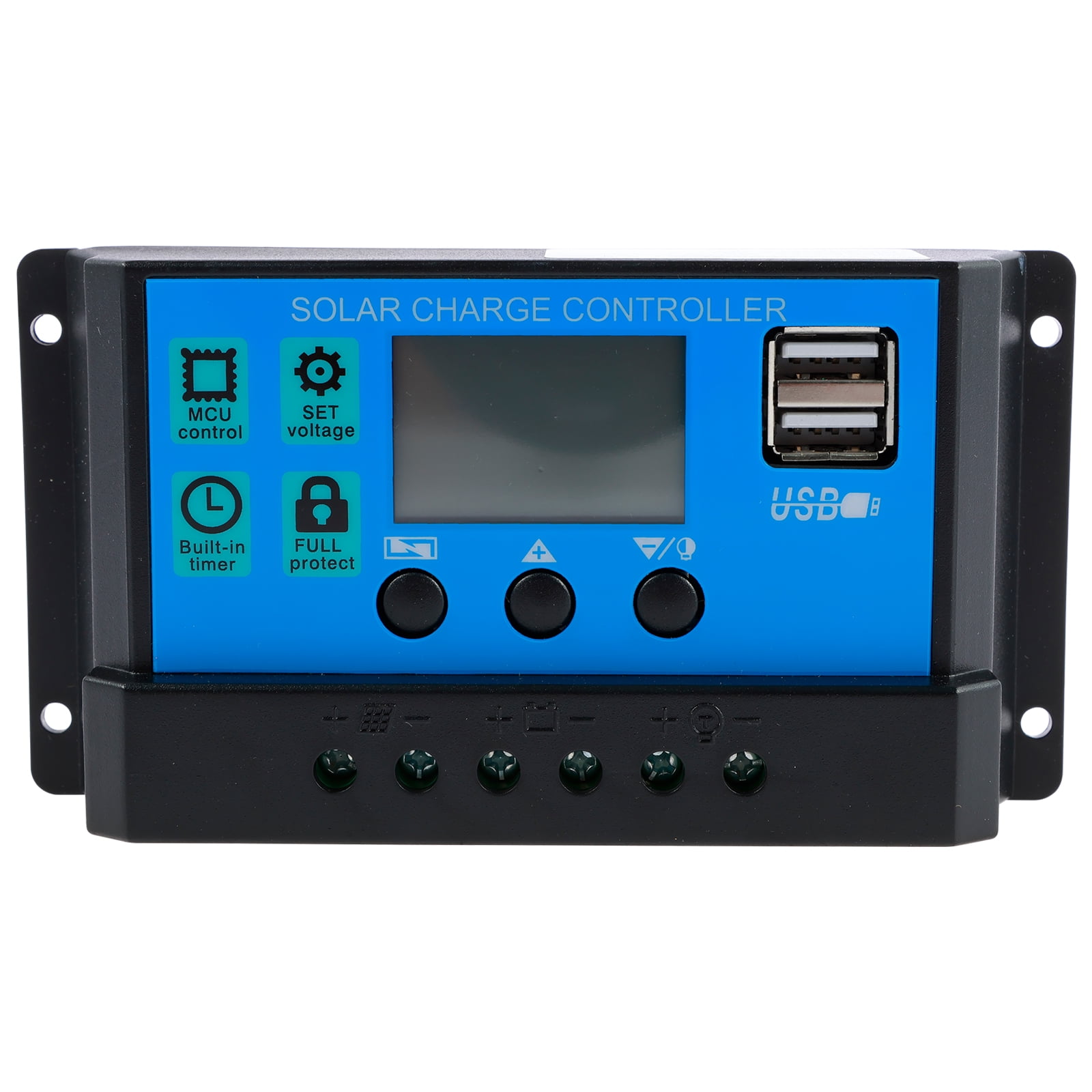 Solar Charge Controller 30A 12V 24V PWM Adjustable LCD Display Solar ...