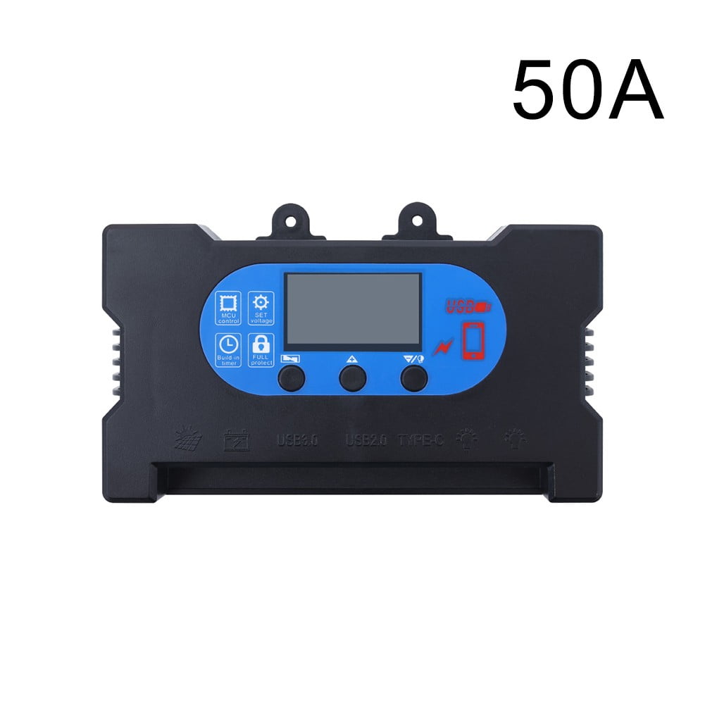 Solar Charge Controller, Dual Type-C Port Solar Control Regulator ...