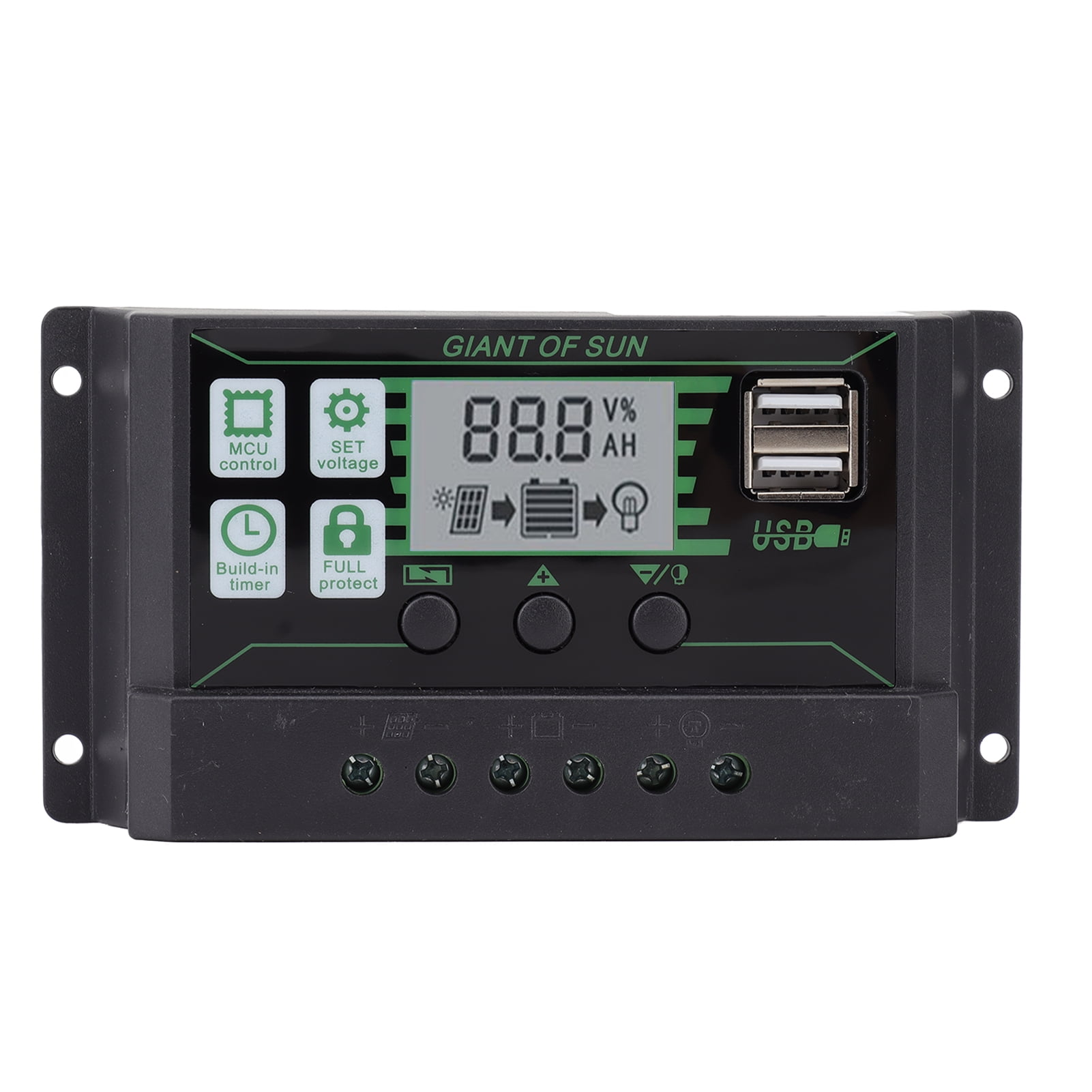 Solar Charge Controller Dual USB Automatic Identification PWM PV Panel ...