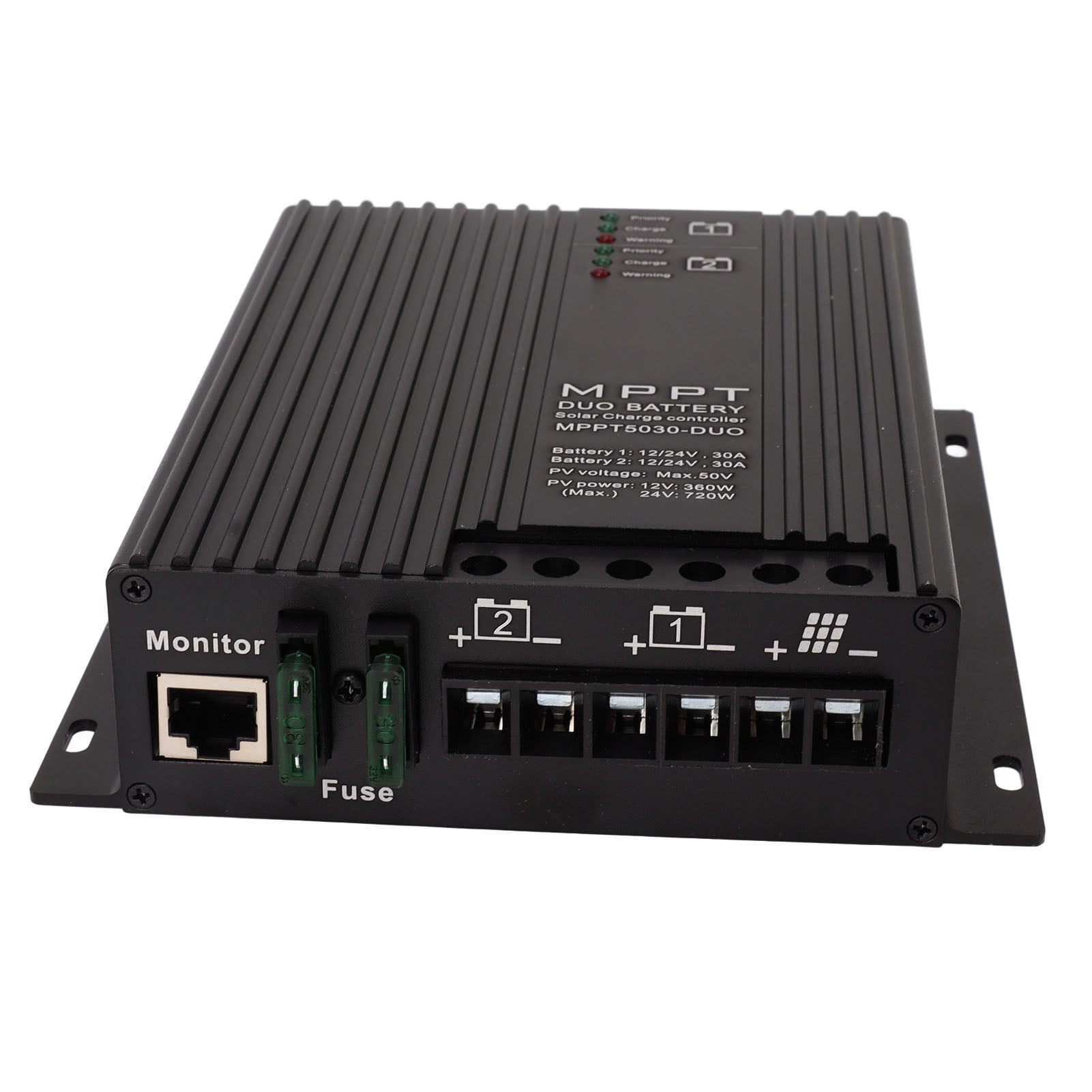 Solar Charge Controller, Intelligent Bluetooth Aluminum Alloy, 12V/24V ...