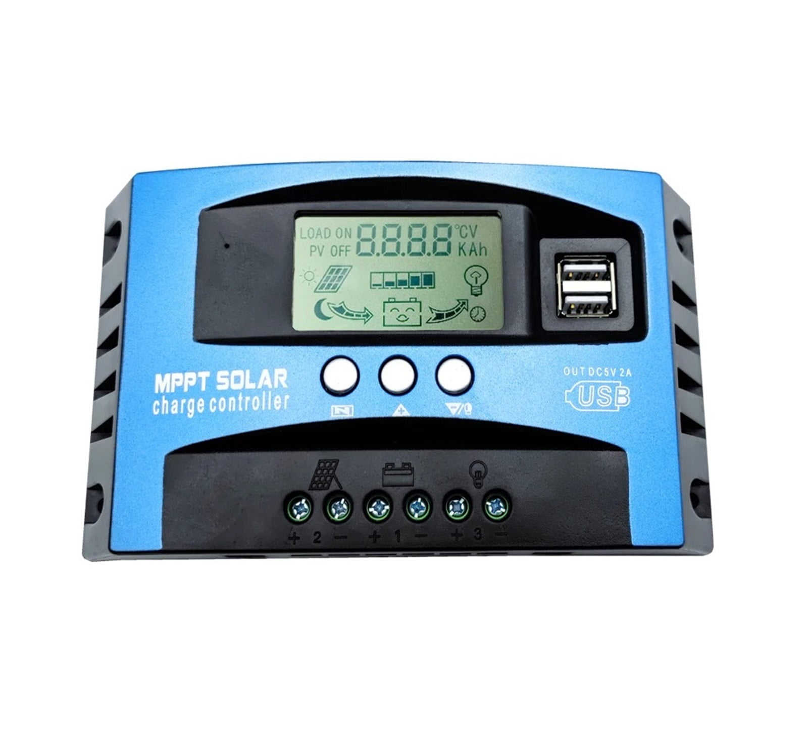 Solar Charge Controller MPPT 30A 40A 50A 60A 80A 100A LCD Display 12V 24V Dual USB Solar Charge ...