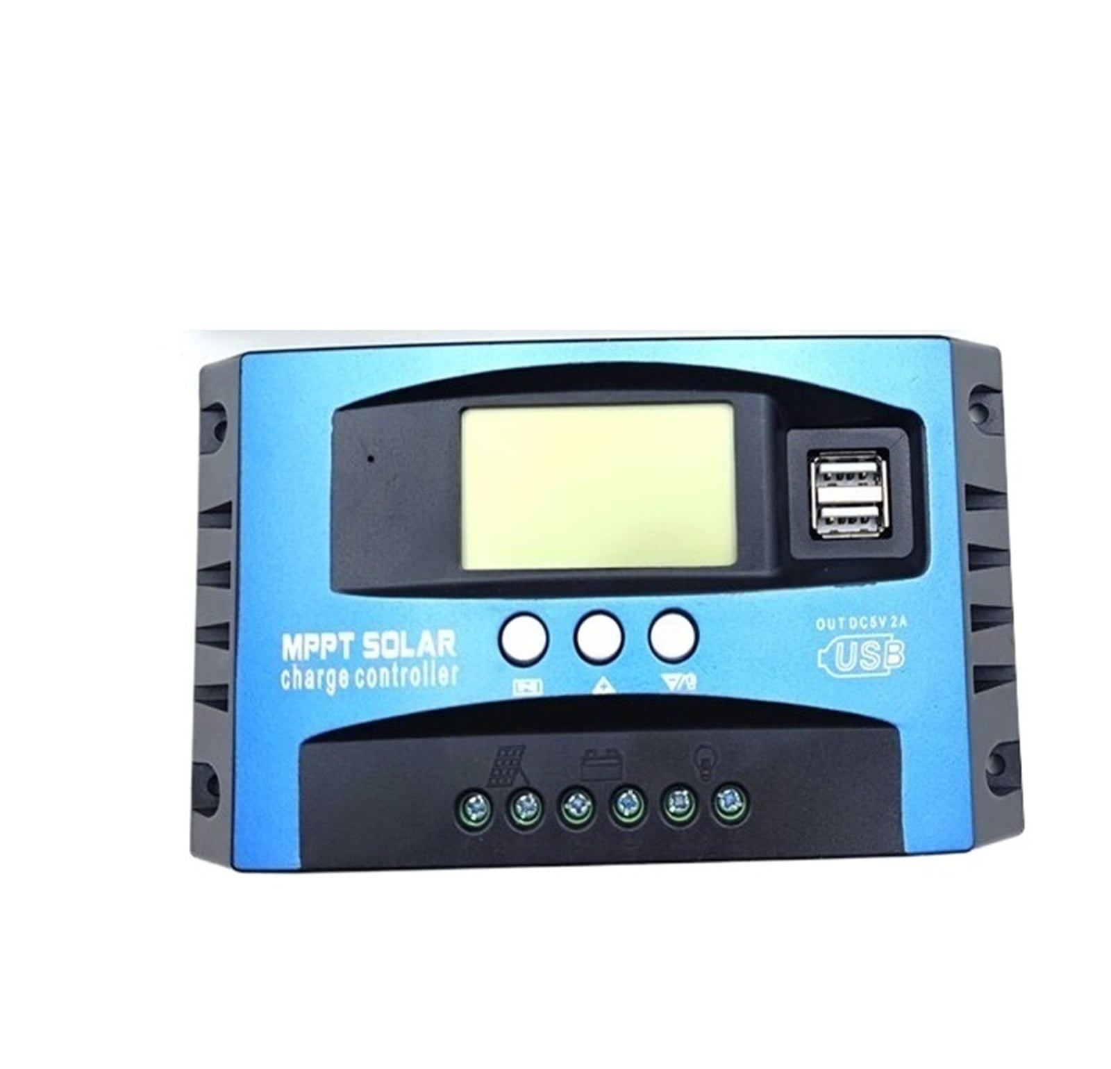 Solar Charge Controller MPPT 30A 50A 80A 100A LCD Display 12V 24V AUTO Dual USB Solar Charge And ...