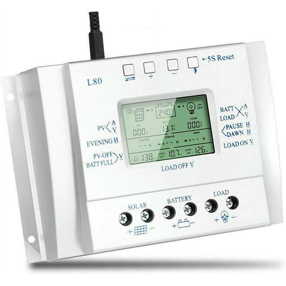 Solar Charge Controller MPPT 80A Solar Panel Regulator 12V 1000W / 24V ...