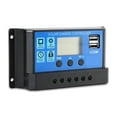 Solar Charge Controller PWM 12V 24V 60A/50A/30A/10A Auto Controllers LCD Dual USB Big LCD ...