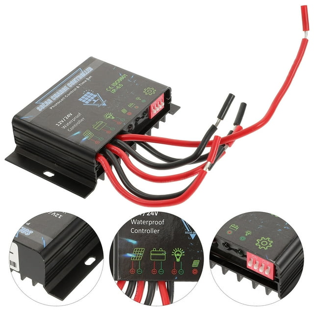 YEAHIBABY Solar Charge Controller with IP65 Waterproof Plastic 12V 24V ...