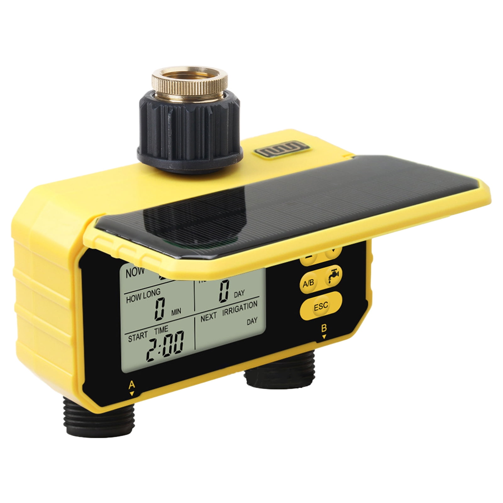 Solar Charged Garden Watering Device Double Zone Garden Water Timer ...