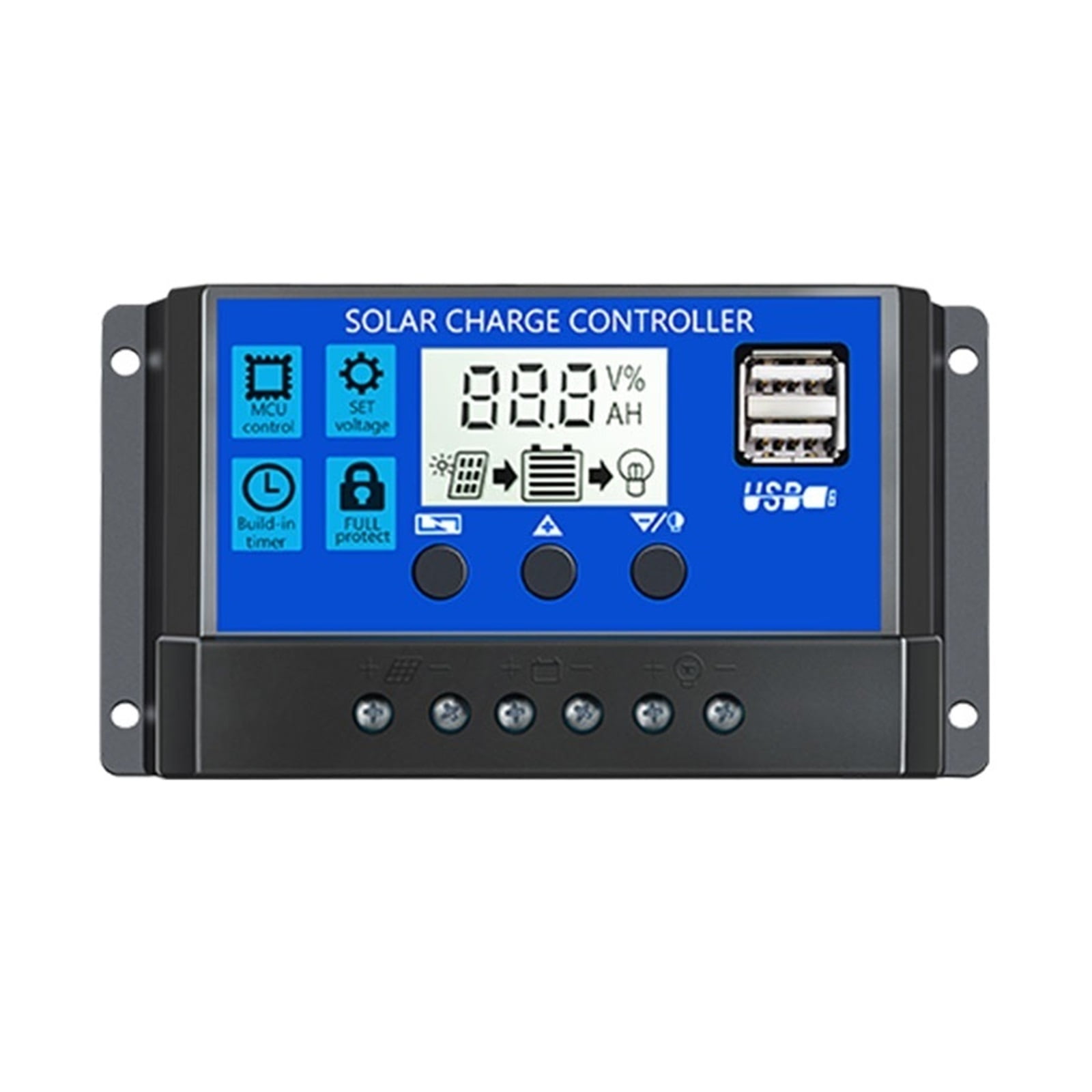 Solar Charger Controller 60A 50A 40A 30A 20A 10A 12V 24V Battery Charger USB Solar Panel ...