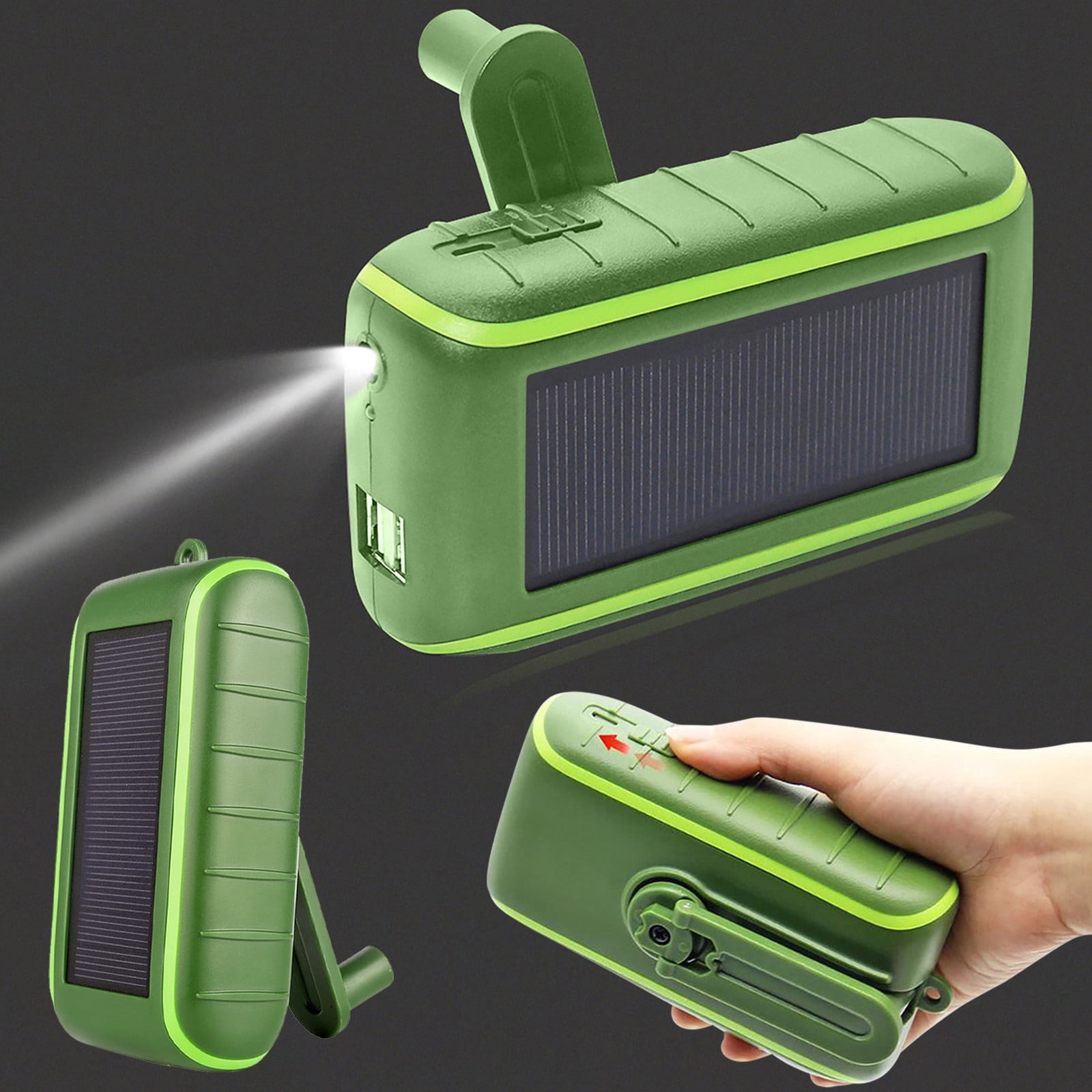 Solar Charger Hand-Crank Portable, 8000 MAh Solar Power Charger, 3 ...