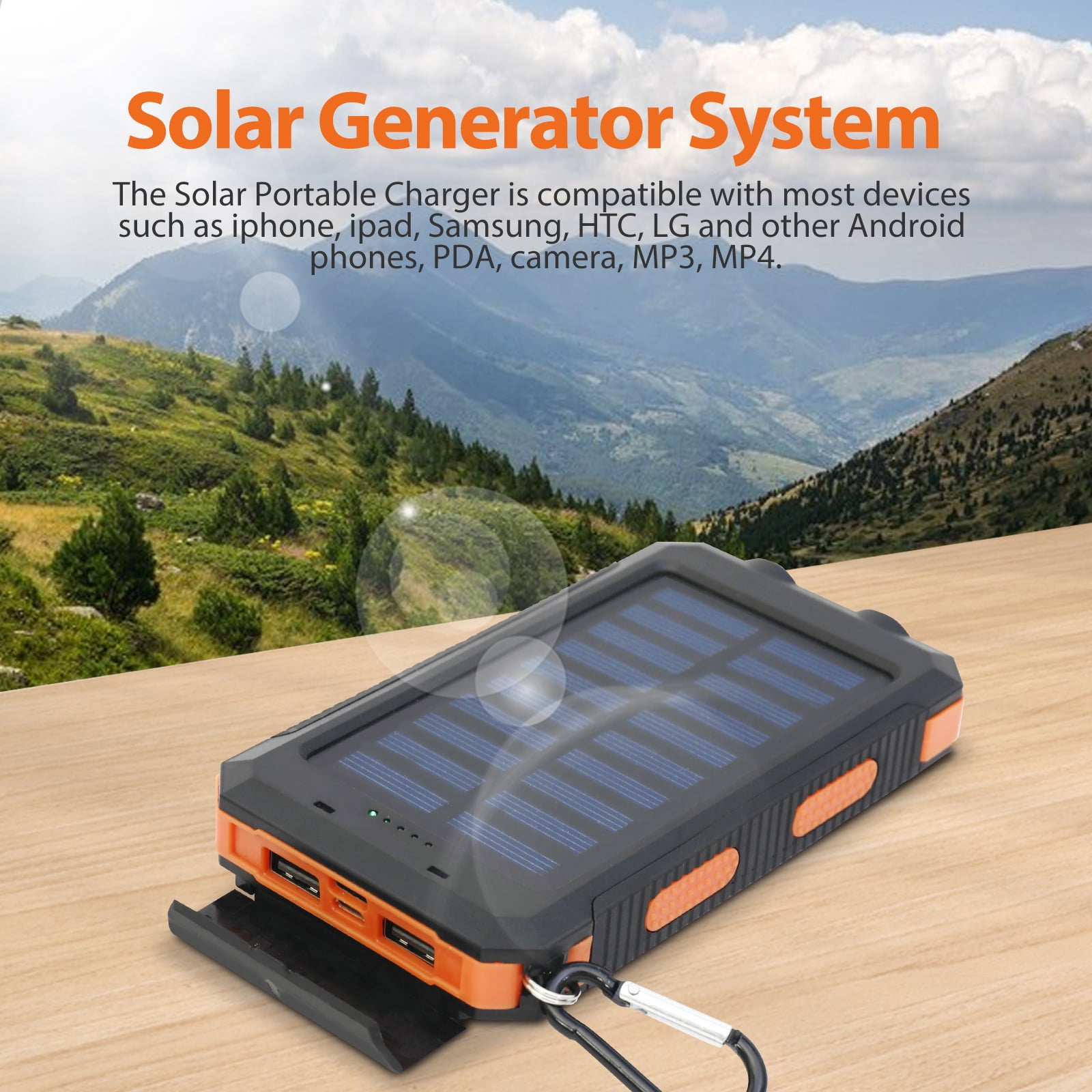Solar Charger Power Bank, 20000mAh Portable Charger with USB C Input ...