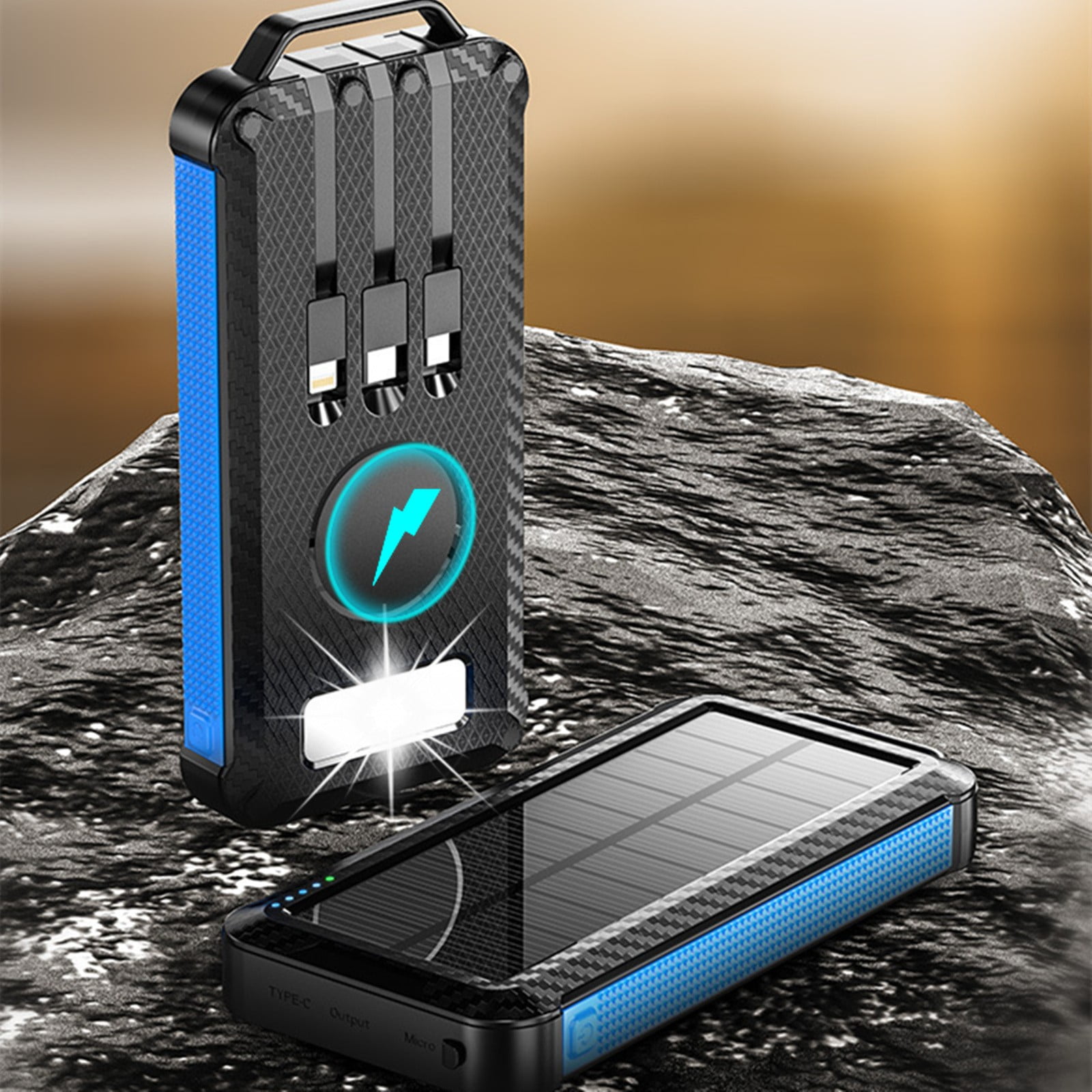 Solar Charger Power Bank Digital Display Portable Charger, 20000mAh 10W ...