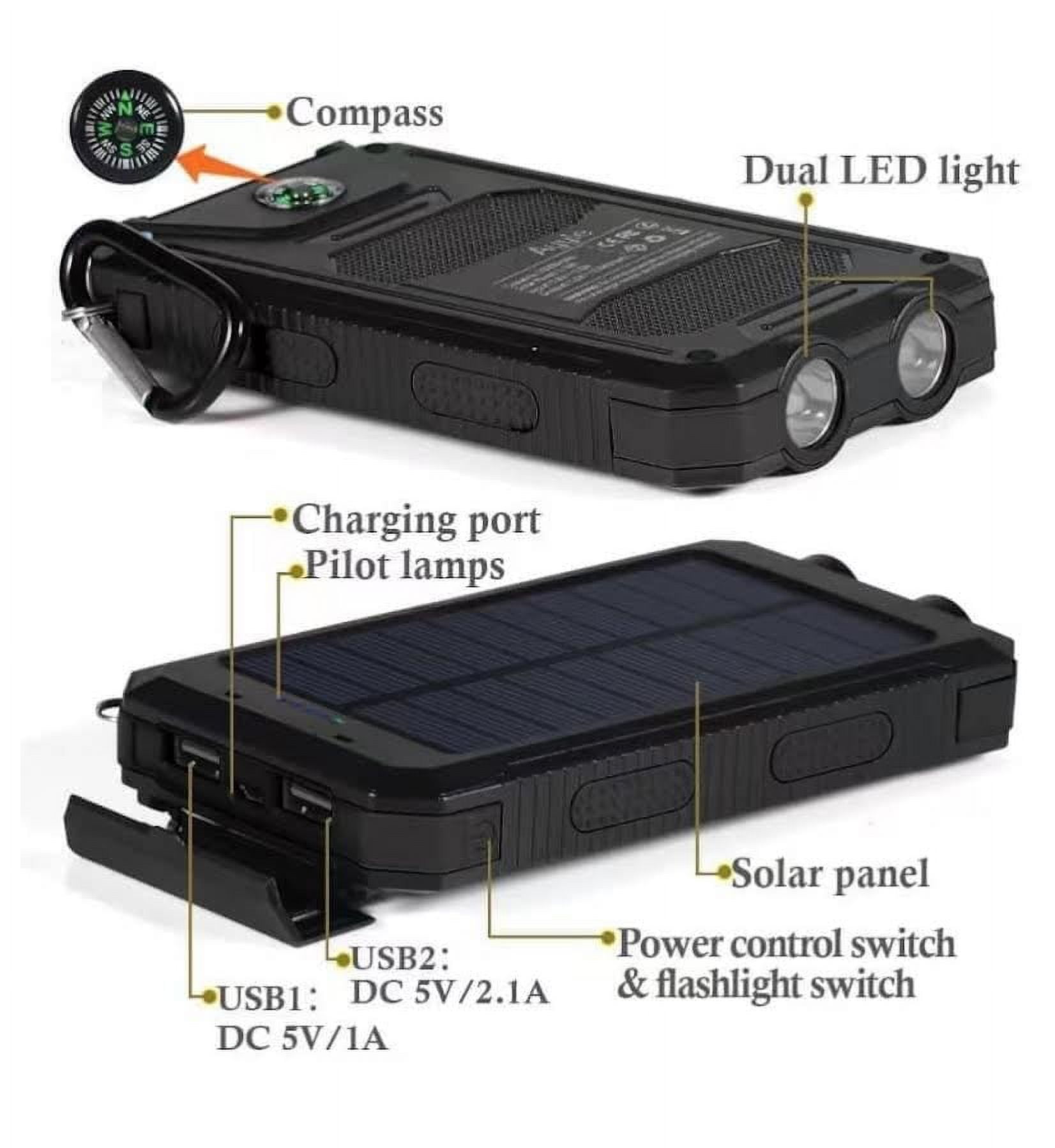 Solar Charger Power Bank Long Lasting High Capacity:8000mAh/Input:5V/1A ...