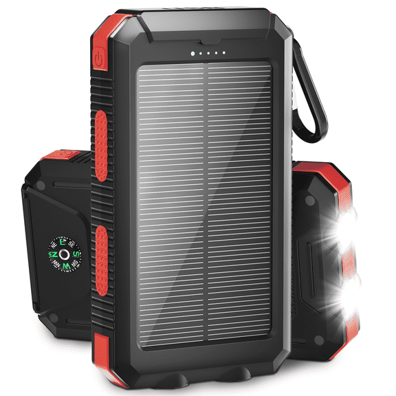50K mAh Solar Power Bank - Portable Fast Charger with Compass LED ...