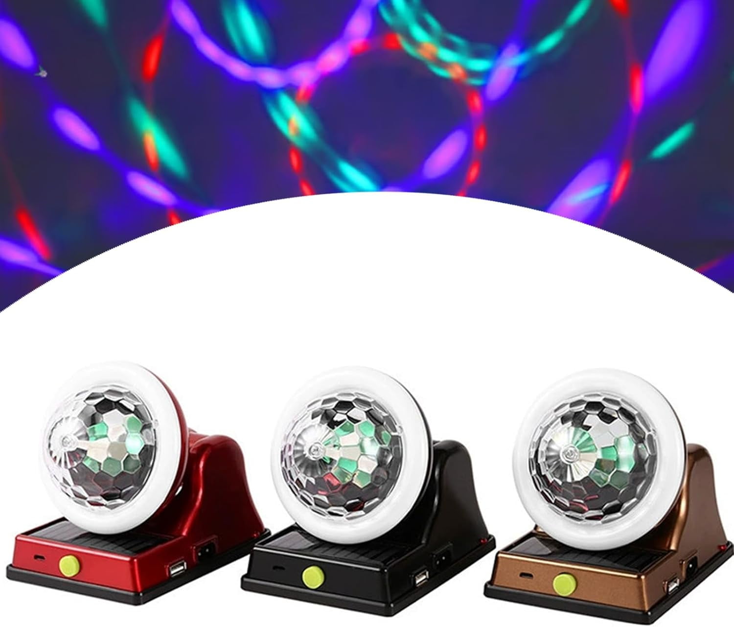 Solar Charging Colorful Magic Ball RGB Atmosphere Light, Solar-Powered ...