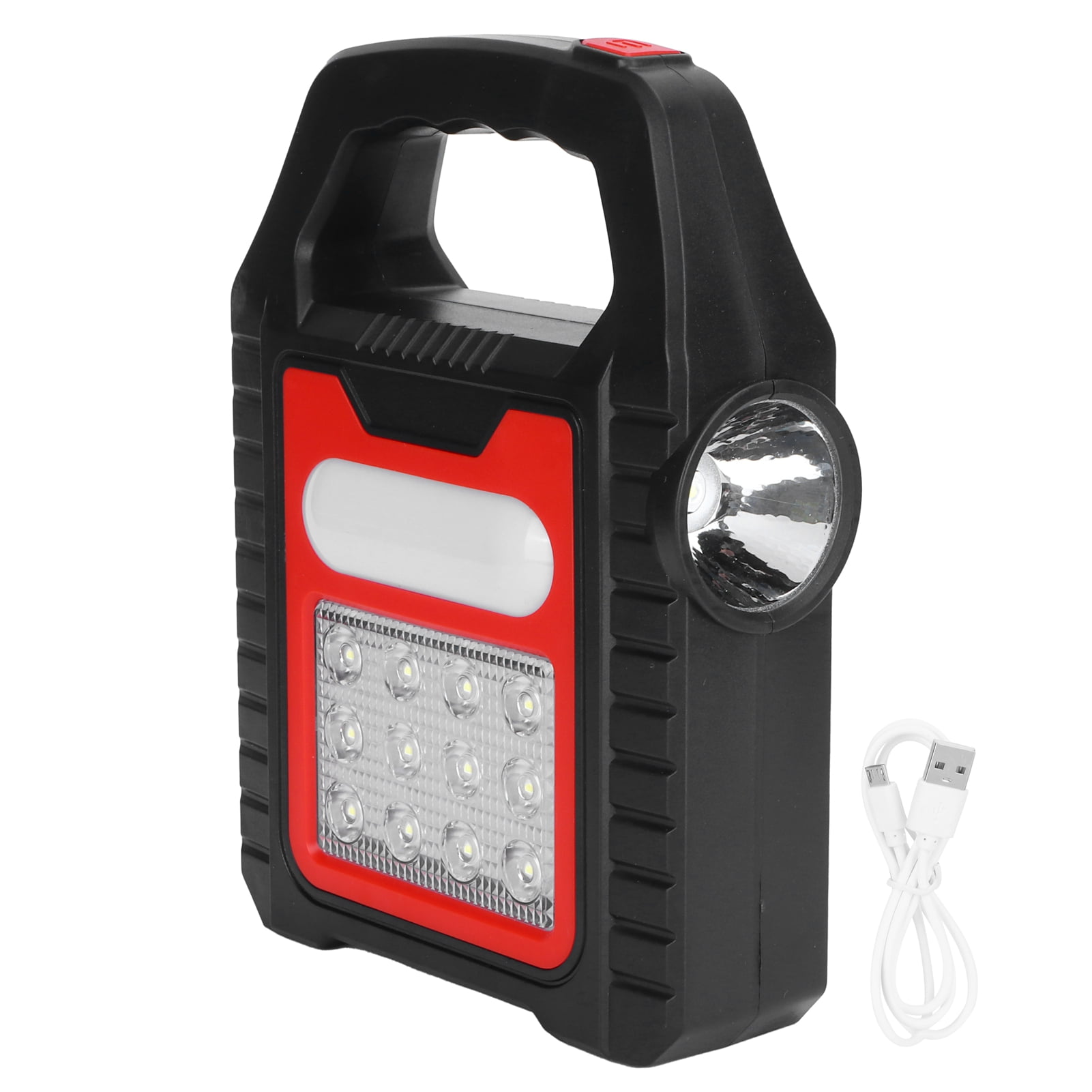 Solar Charging Handheld Flashlight USB Rechargeable Searchlight ...