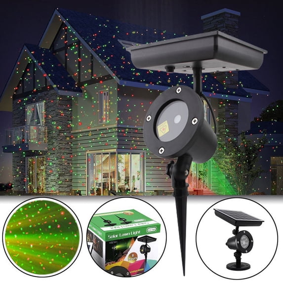 Solar Christmas Projector Outdoor, Moving Red and Green LED Laser ...