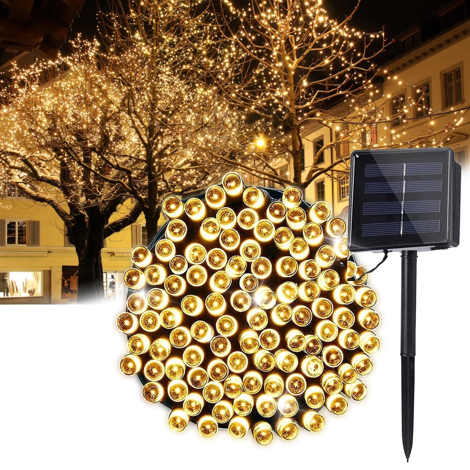 Solar Christmas String Lights, Fairy String Lights, 72 ft 200 LED 8 ...