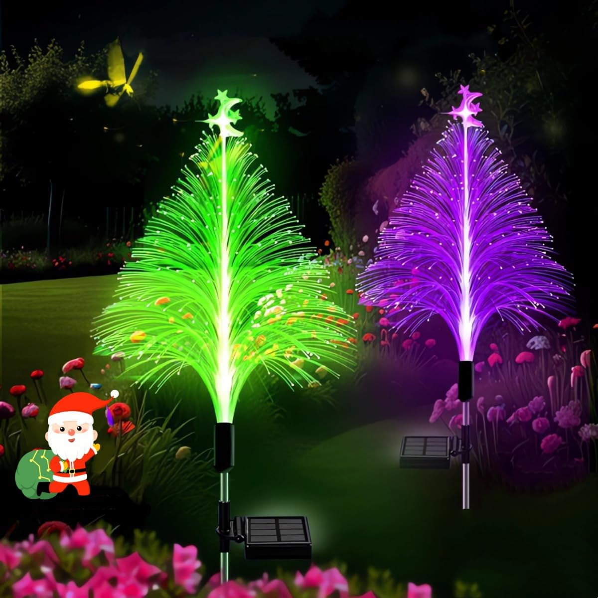 Solar Christmas Tree Lights, Christmas Decorations Outdoor, with 7 ...