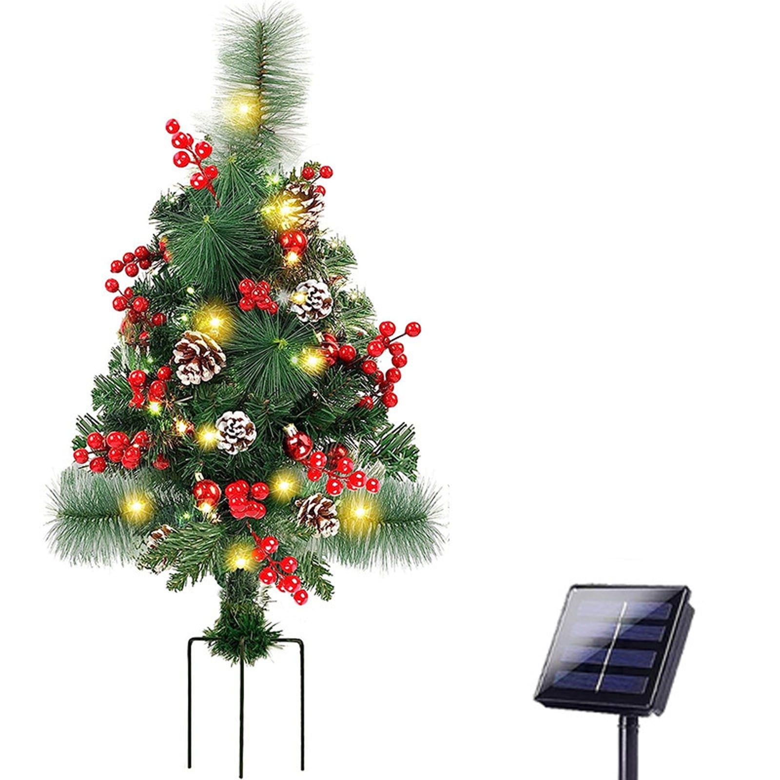 Solar Christmas Trees Decorations, Solar Powered Xmas Tree Lights ...
