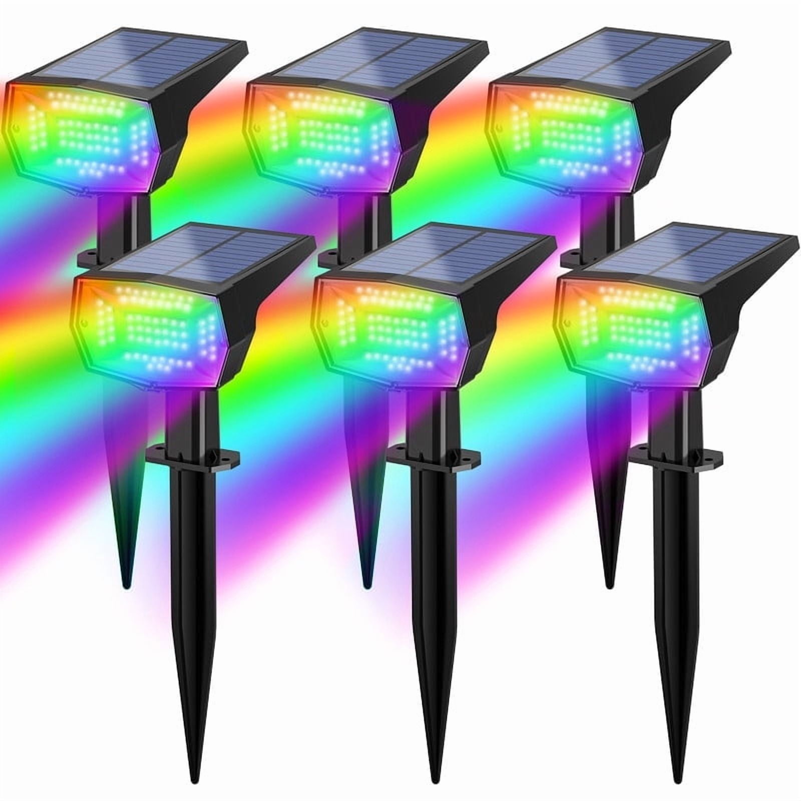 Solar Color Changing Lights Outdoor, 9 Color Modes Landscape Spotlights ...