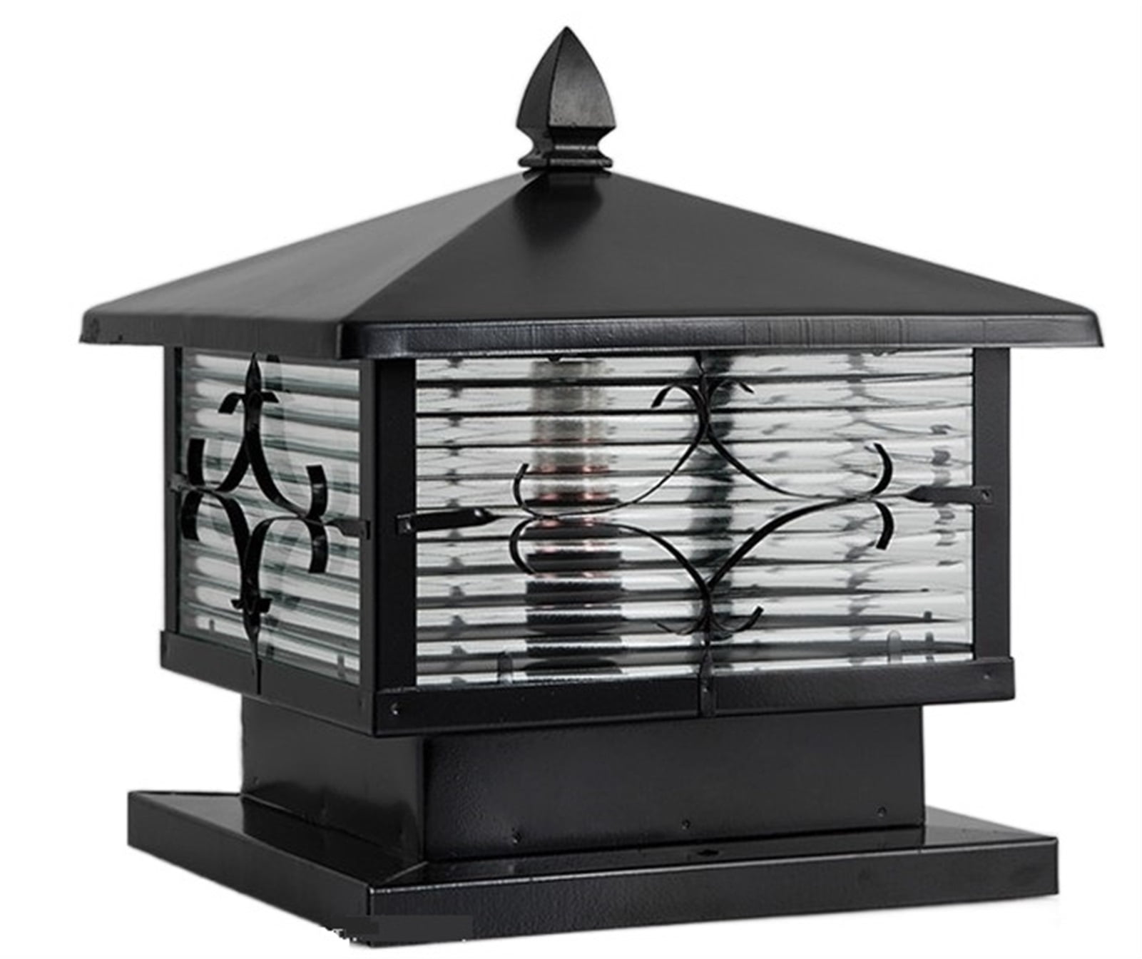 Solar Column Head Light Outdoor, LED Solar Torch Light Post Head Light ...