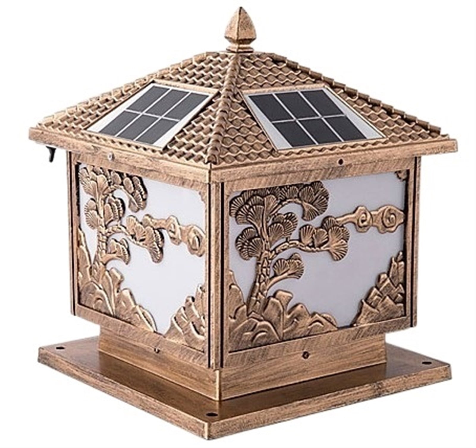 Solar Column Headlight Outdoor, LED Solar Torch Light Solar Pillar ...