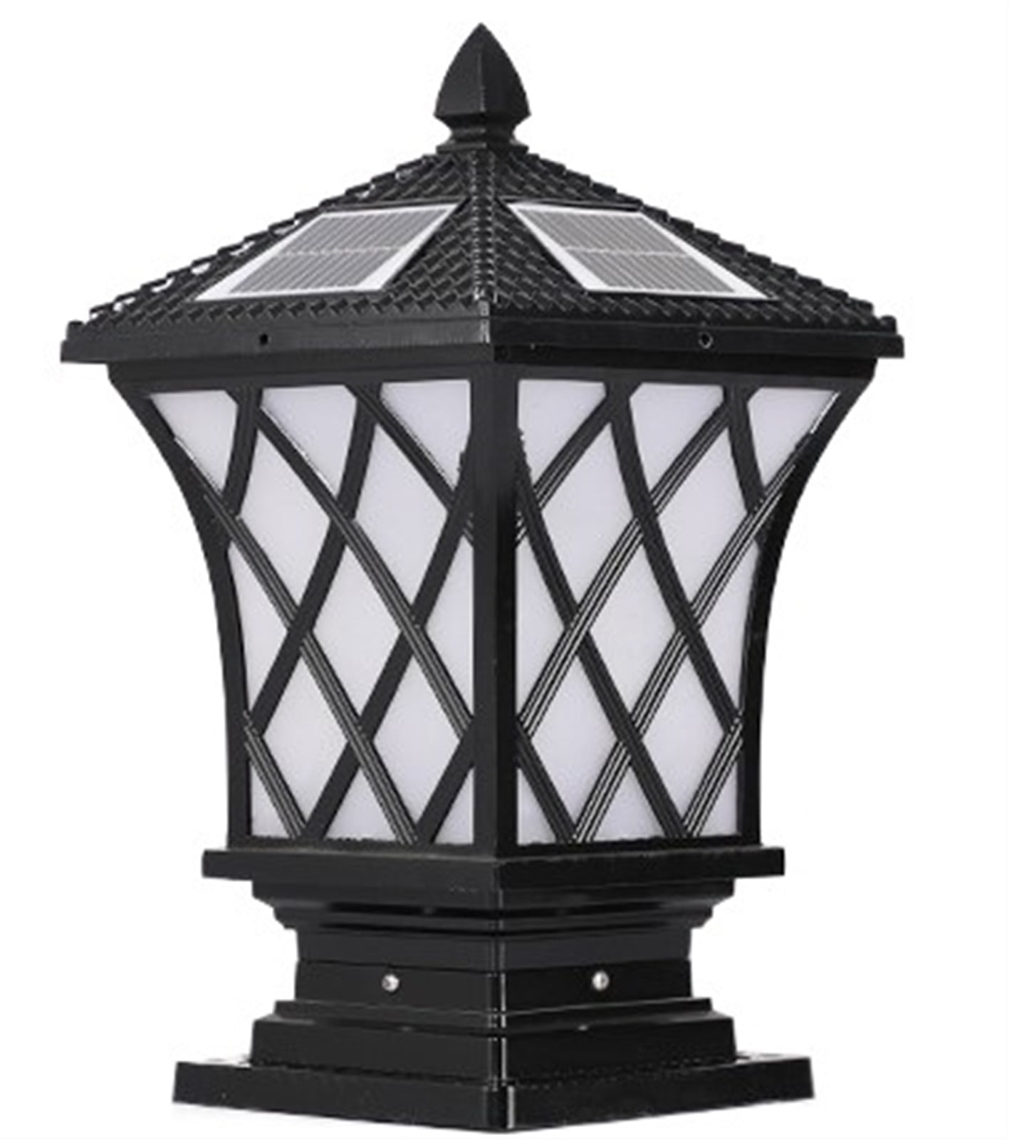 Solar Column Headlight Outdoor, LED Solar Torch Light Diamond Shade ...