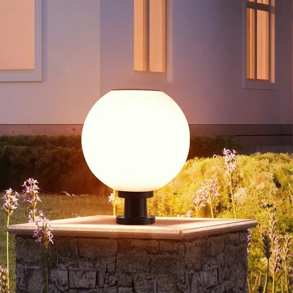 Solar Column Lamp Outdoor Solar Post Light Globe LED Fence Cap Light ...
