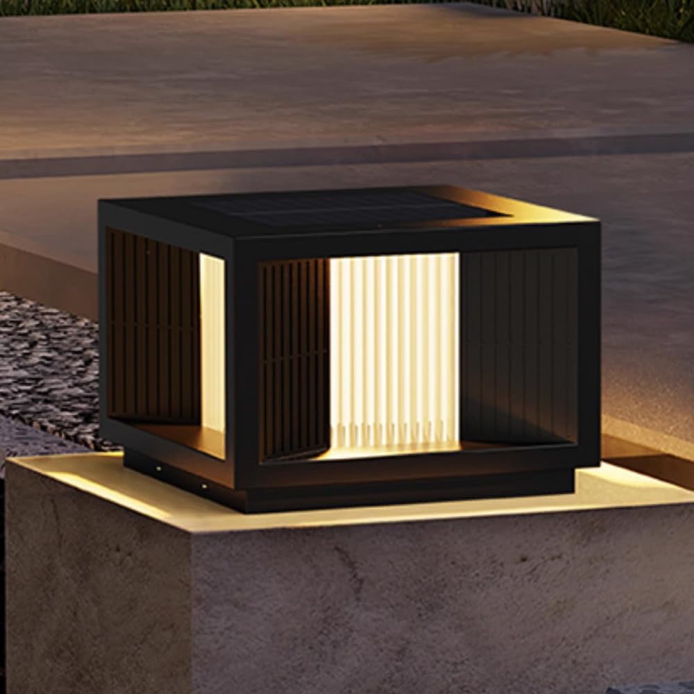 Solar Column Lights Outdoor Post Cap Light Stainless Steel IP65 ...