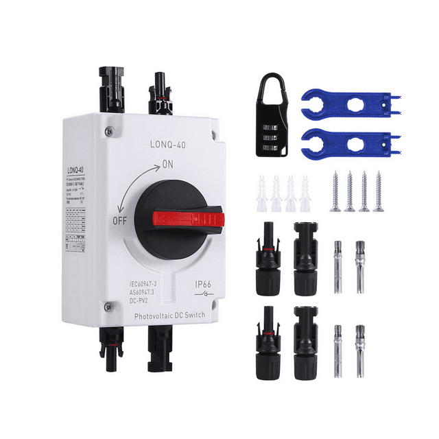 Solar Combiner Box, 1200V DC 32A 4P Waterproof Insulated Switch Professional Power Solar PV DC ...