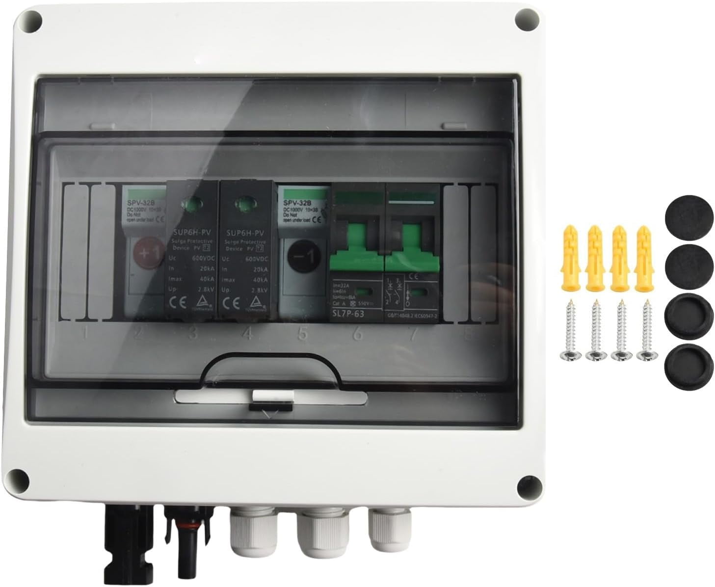 Solar Combiner Box, 550V 1 String Solar PV Combiner Box For Rooftop ...