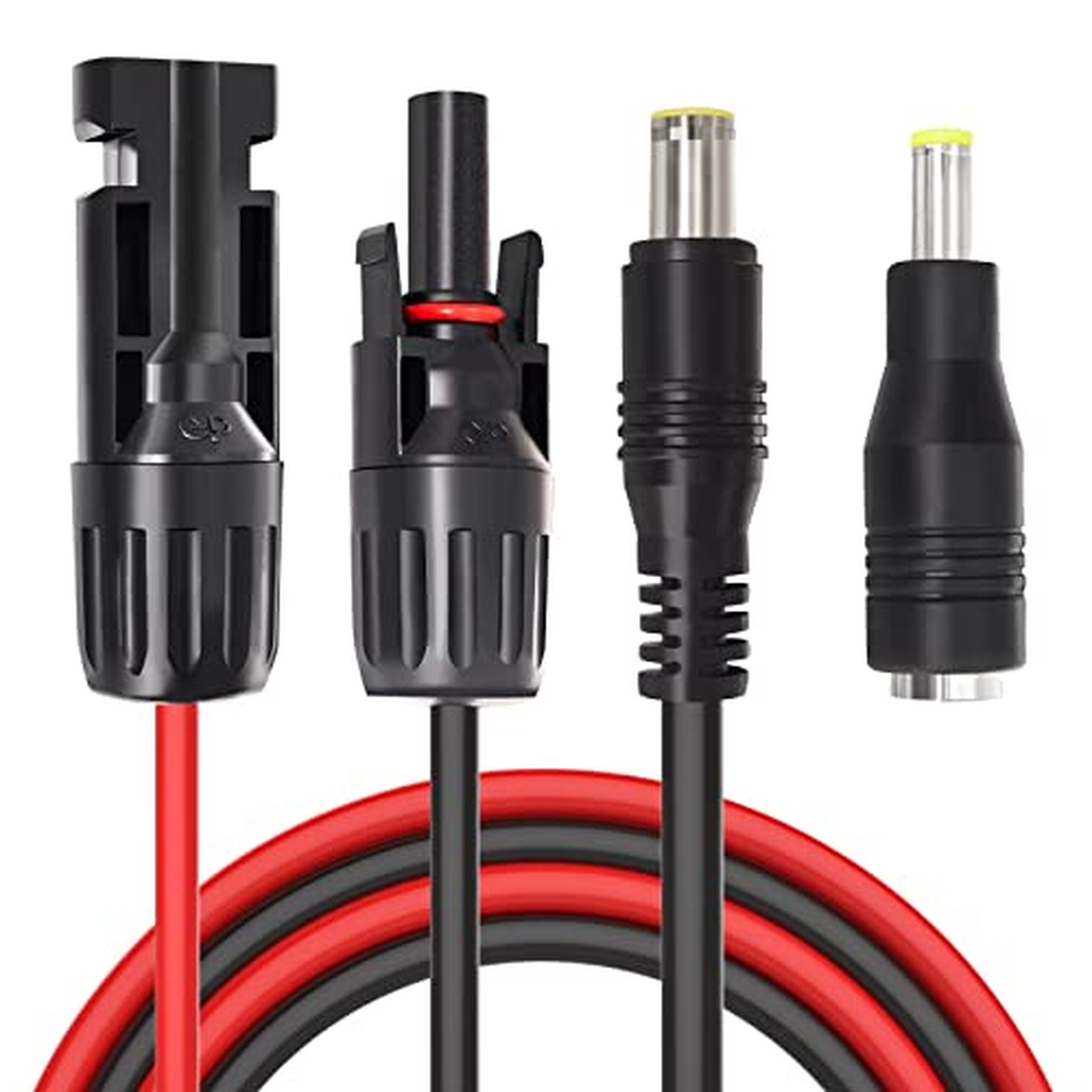 Solar Connector Extension Cable 6.23ft with DC 8mm and 5.5mm Adapters ...