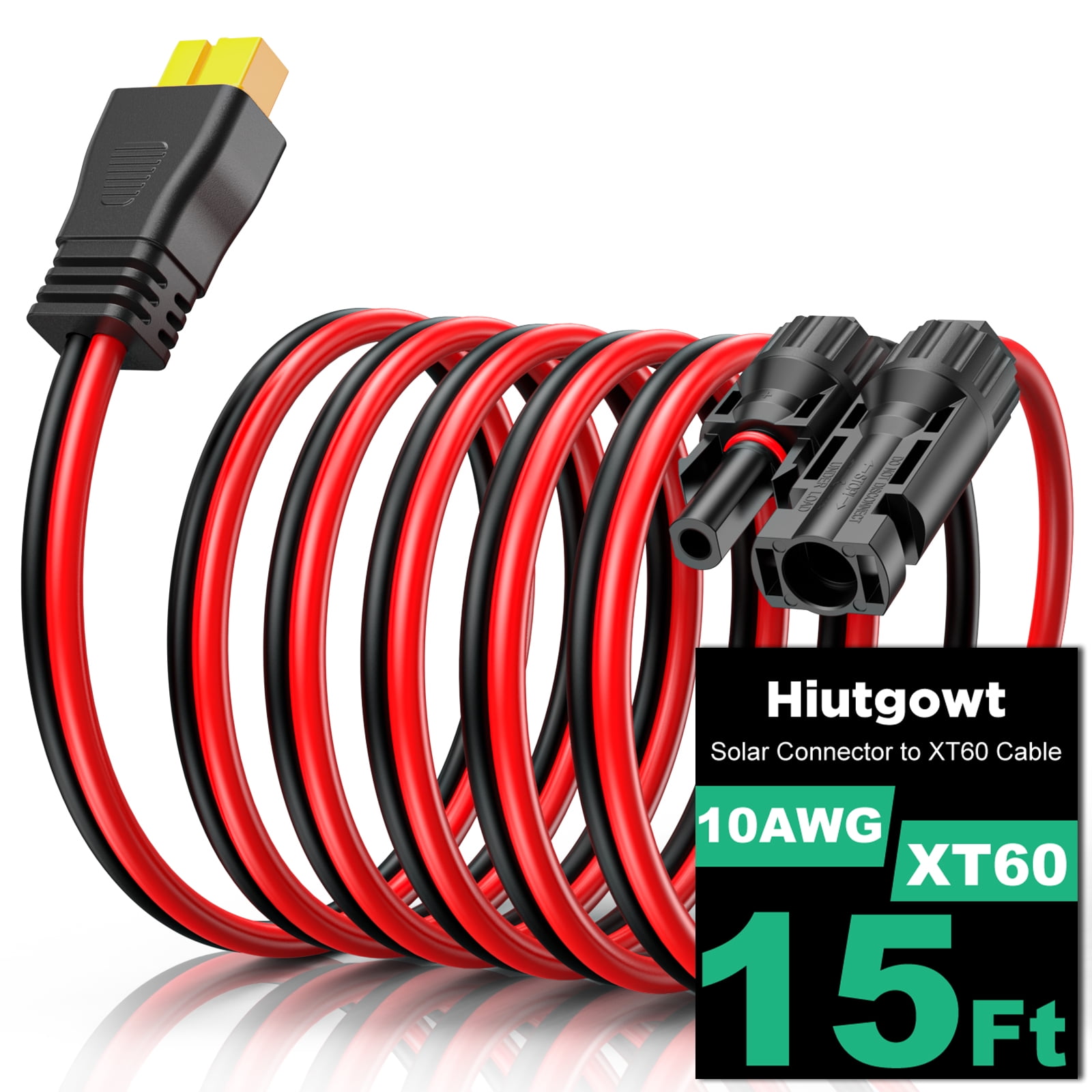 Solar Connector to XT60i Charge Extension Cable, 15FT Adapter Cable to ...
