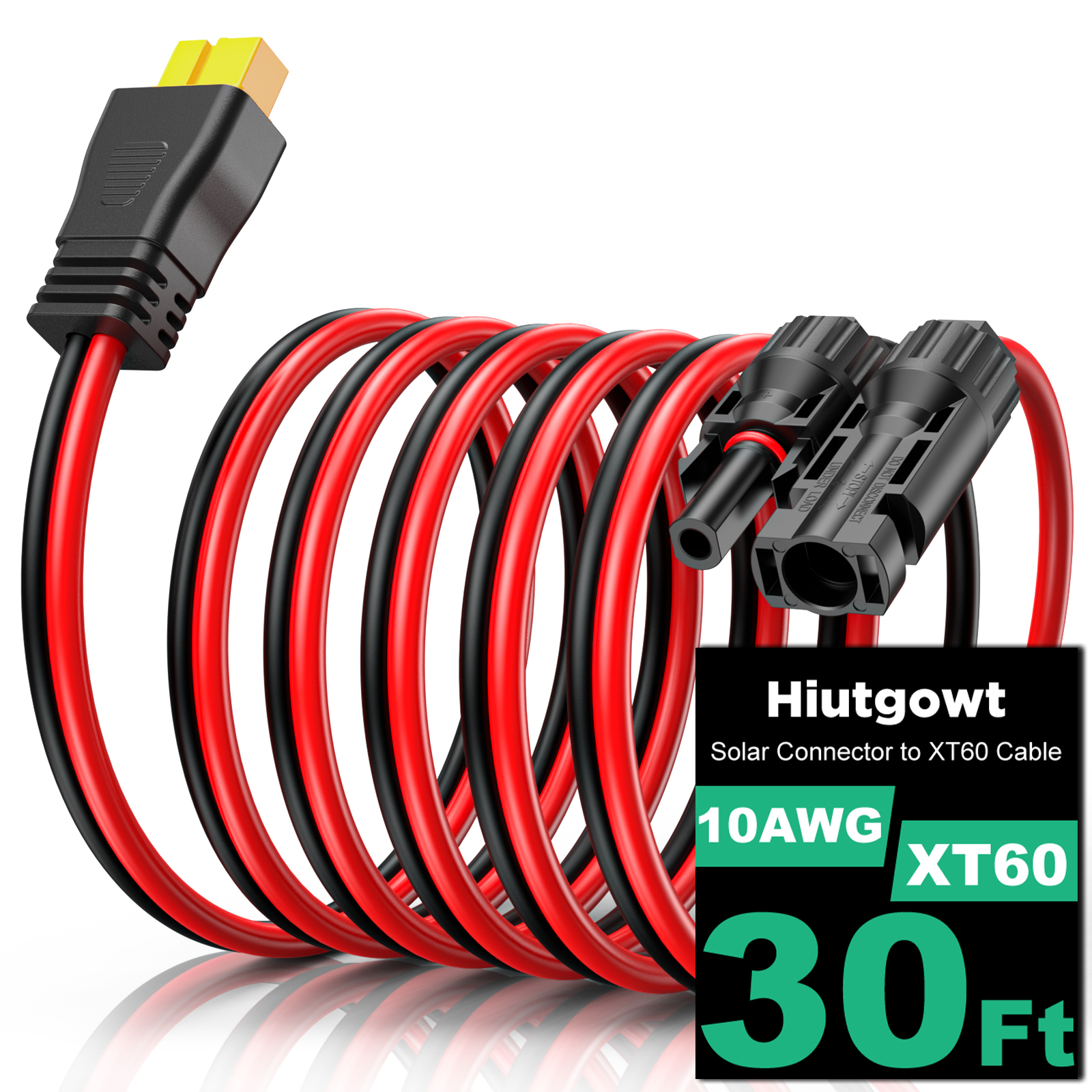 Solar Connector to XT60i Charge Extension Cable, 30FT Adapter Cable to ...