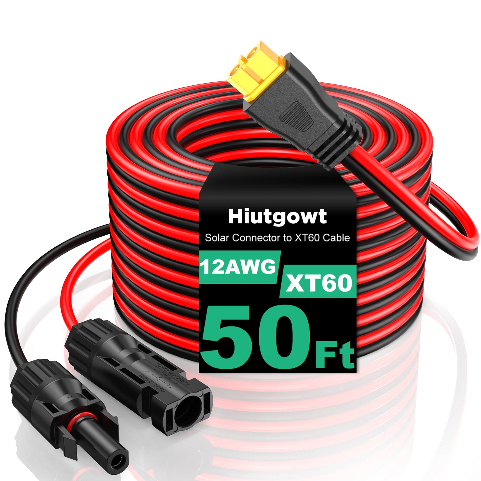 Solar Connector to XT60i Charge Extension Cable, 50FT Adapter Cable to ...