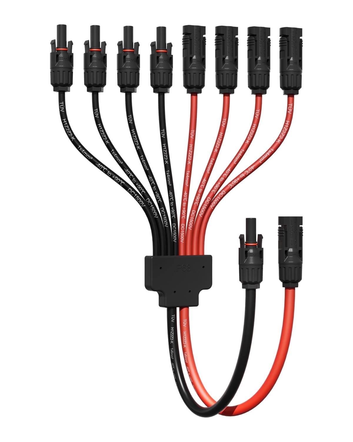 Enernova Solar Connectors for 2-8 Panels, Waterproof Y Branch Adapter ...