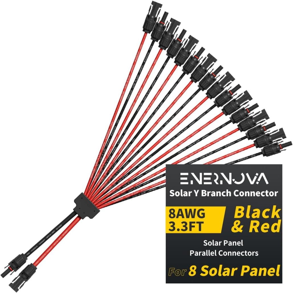 Solar Connectors for 8 Solar Panels, 3.3FT IP68 Waterproof Solar Panel ...