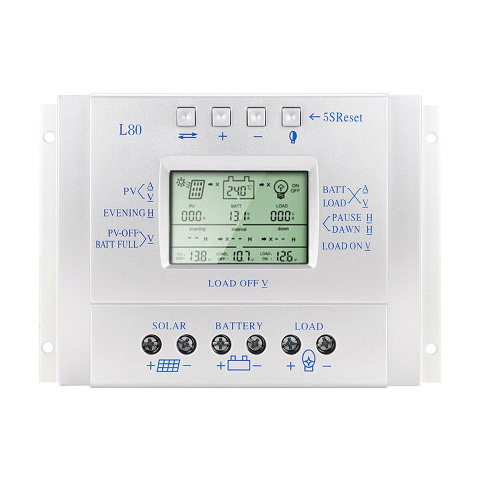 Solar Controller 80A 12V/24V L80 Zero Level Display Charging Solar ...