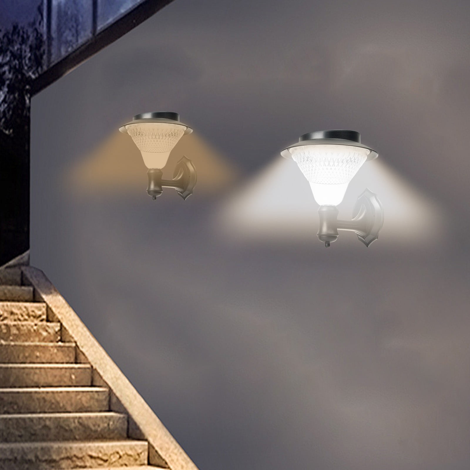 Solar Courtyard Light, 16 Led Outdoor Light, Wall Mounted Solar Light ...