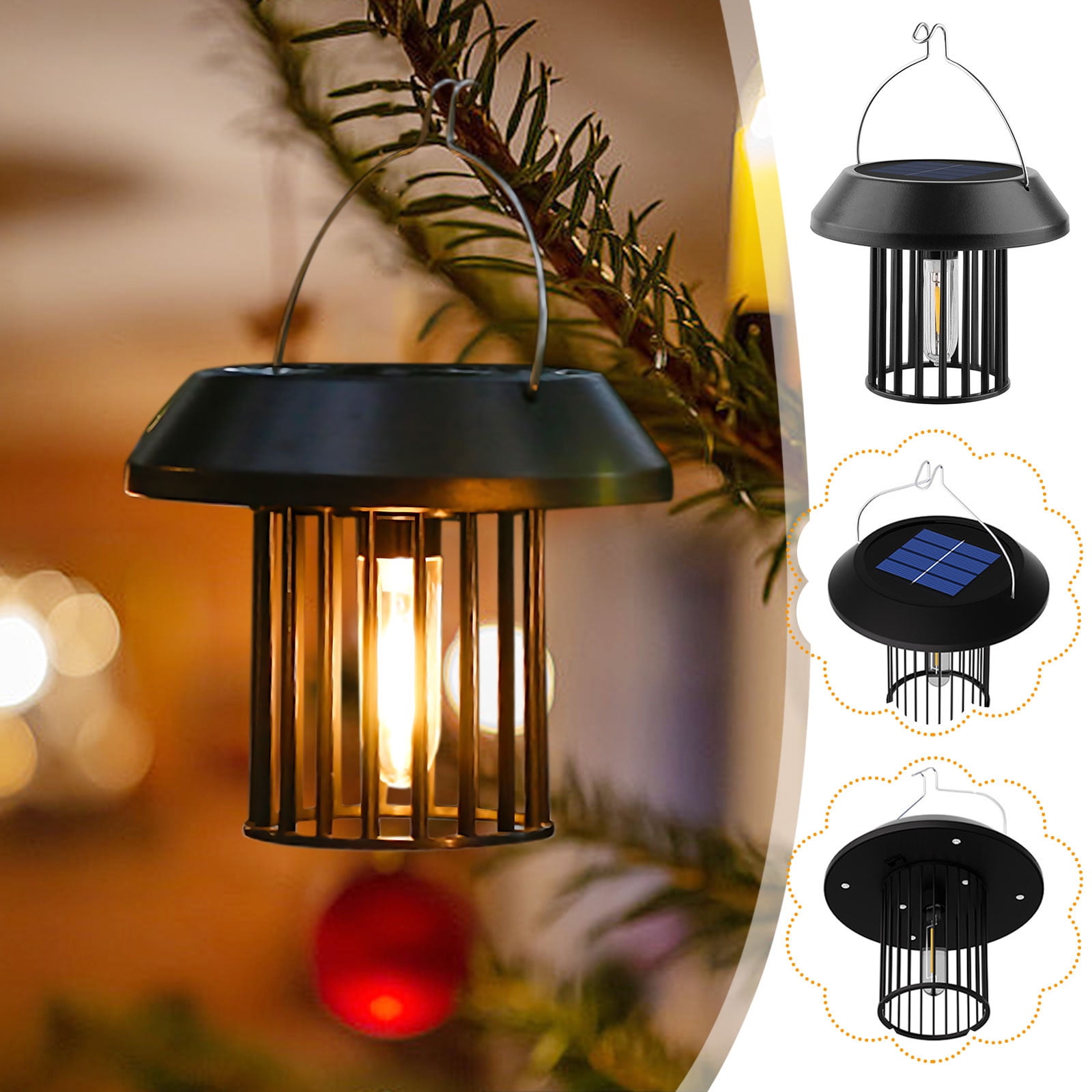 Solar Courtyard Lights Outdoor Hanging Lanterns | Waterproof LED Garden ...