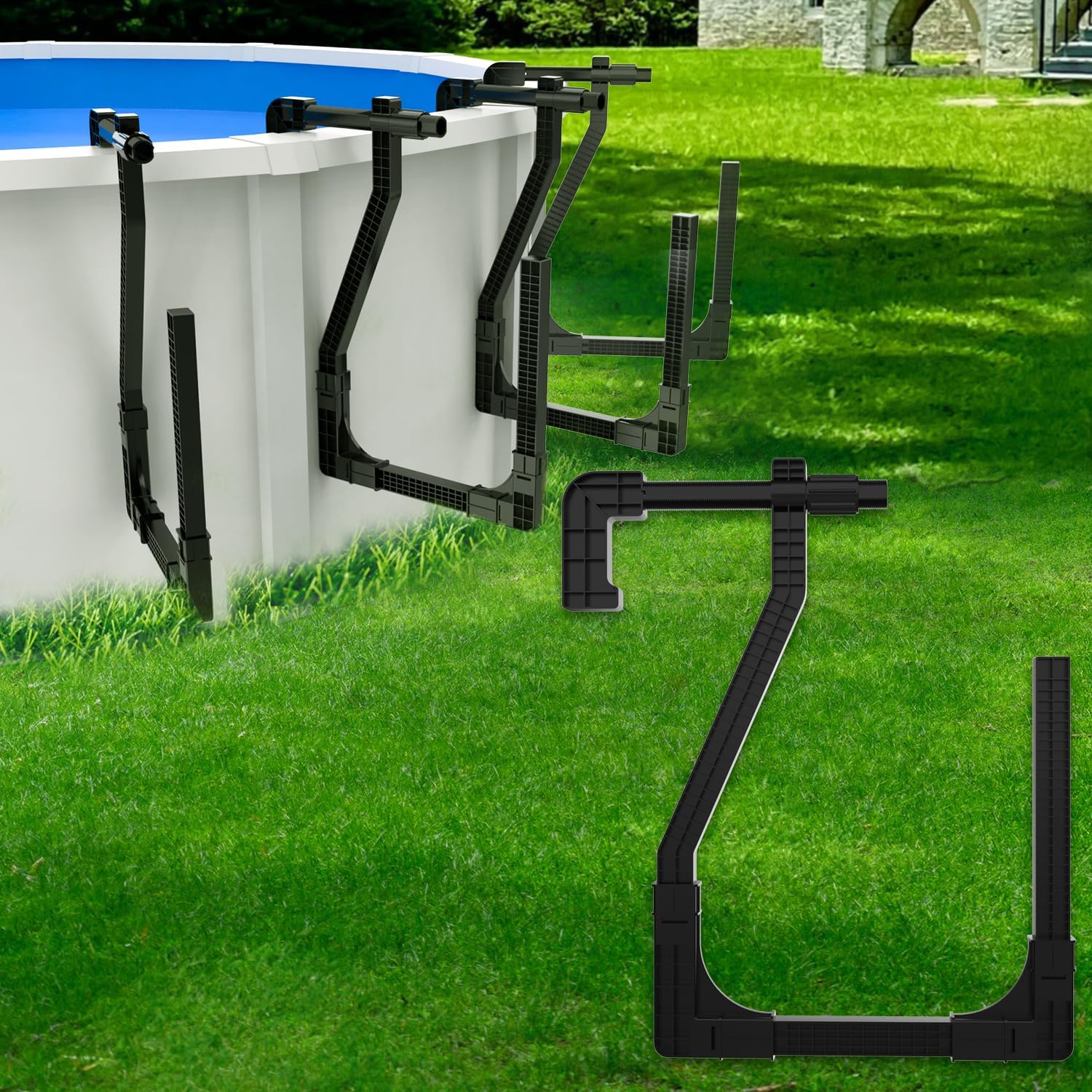 Solar Cover Holder, 4 Pack Adjustable Solar Saddle Pool Cover Hooks ...