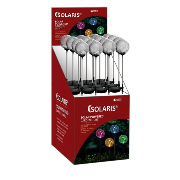 Solar Crackle Ball With Color Changing LED Stake - Display of 16 ...