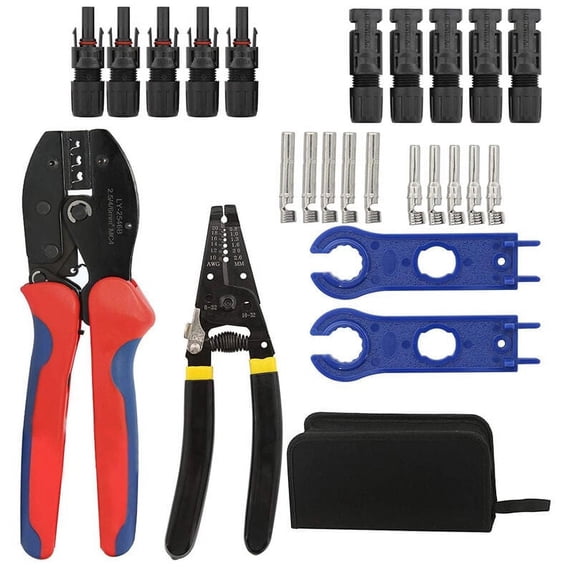 Solar Crimping Tool Set for 2.5/4/6mm2 Solar Panel PV Cable, 6 Pairs ...