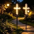 Solar Cross Garden Stake Light Dusk to Dawn Solar Powered Outdoor Lamp ...