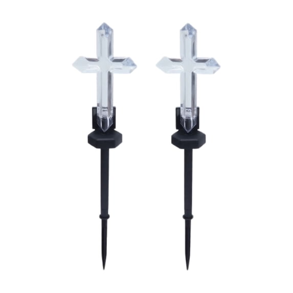 Solar Cross Lights Outdoor, Garden Stake Gradient LED Cross, Garden ...