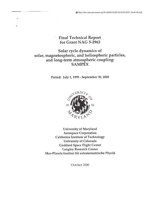 Solar Cycle Dynamics of Solar, Magnetospheric, and Heliospheric ...