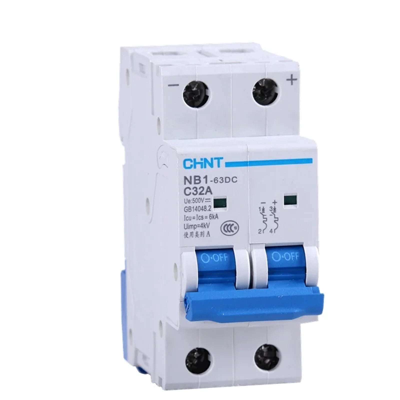 Solar DC Circuit Breaker NB1-63DC 2P DC500V Energy Photovoltaic Mini ...